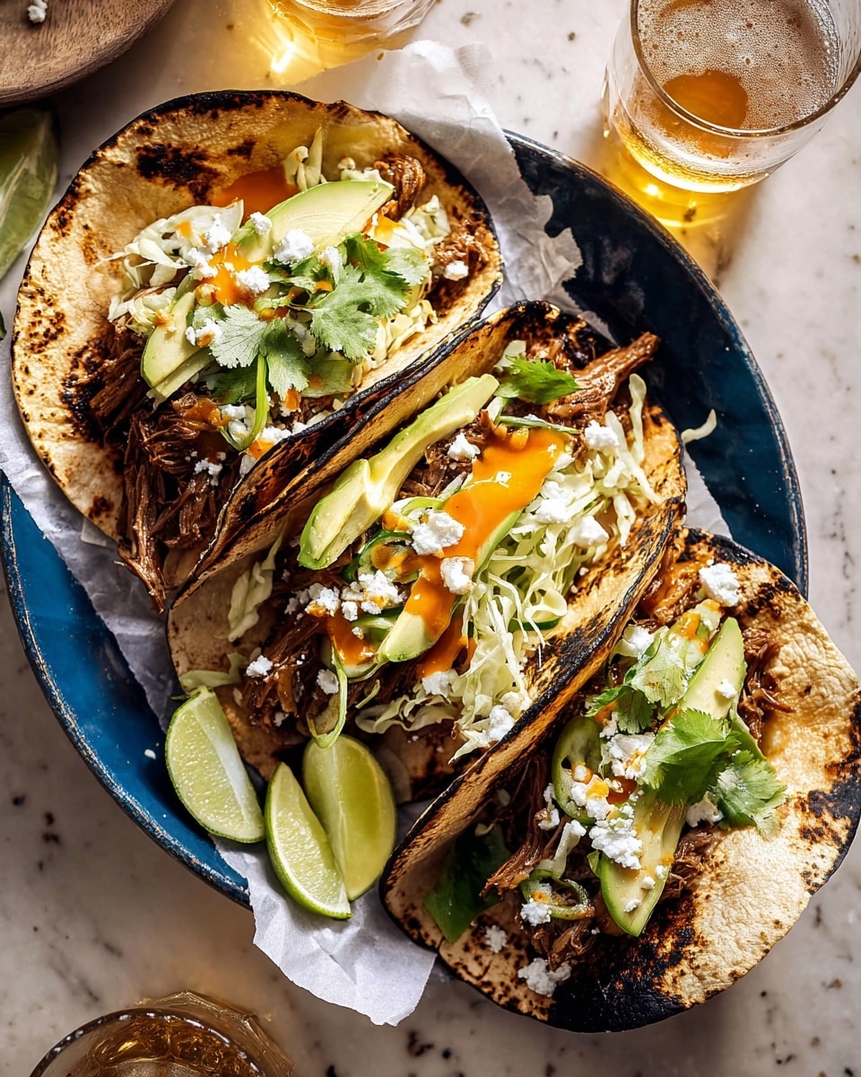 Crockpot Korean Gochujang Pot Roast Tacos - Easy & Flavorful