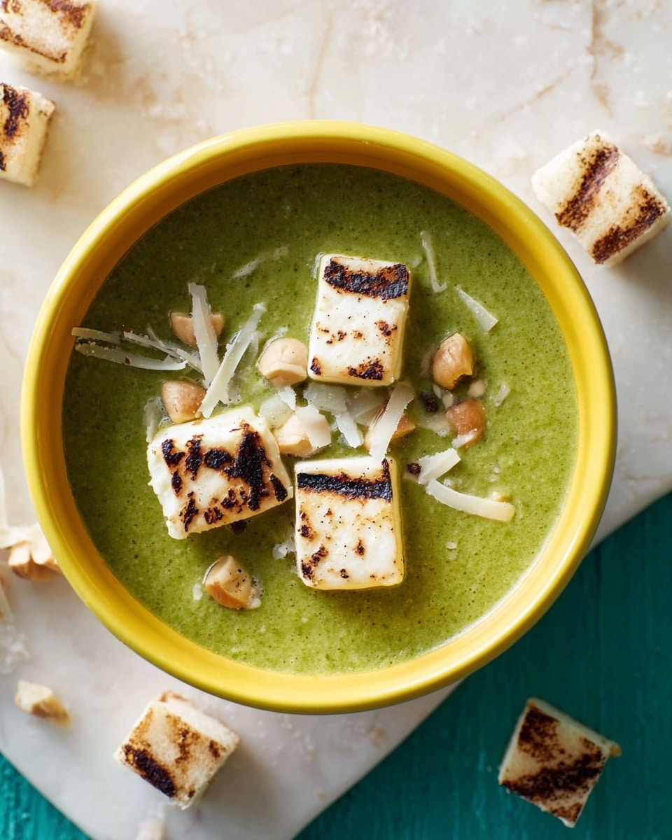 Courgette Soup with Parmesan & Burnt Chilli Marshmallows